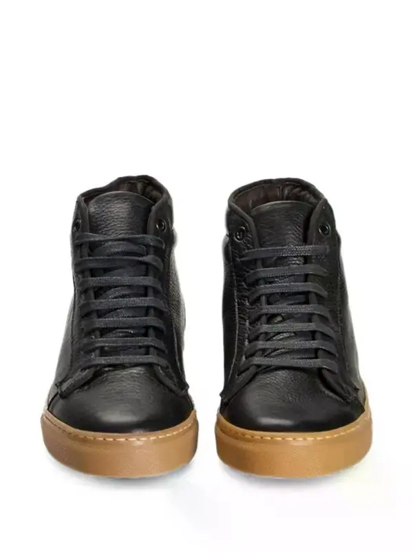 ROBERTO PEPE LUXURY Pebbled-leather High-top Sneakers