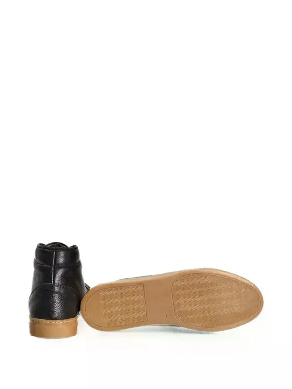 ROBERTO PEPE LUXURY Pebbled-leather High-top Sneakers