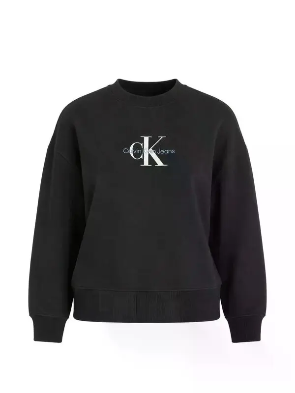 Calvin Klein Logo-embroidered Dropped-shoulder Sweatshirt