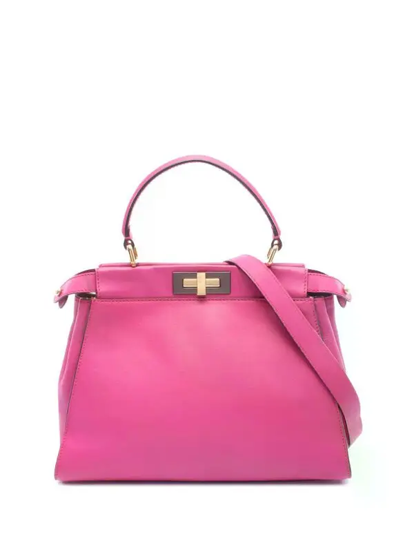 Fendi 2000-2010 Medium Leather Peekaboo Iconic Satchel