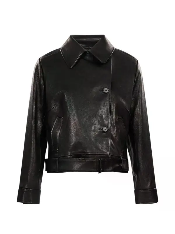 Magda Butrym Belted Leather Jacket - Black