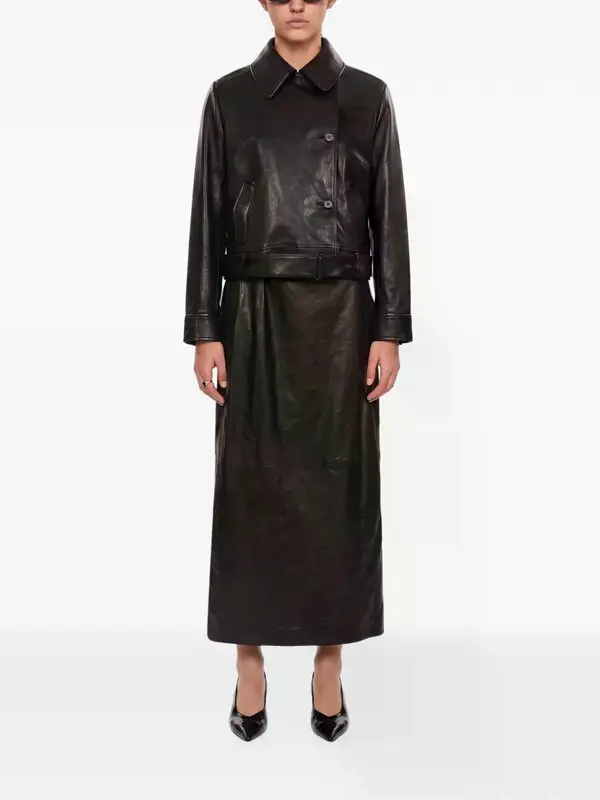 Magda Butrym Belted Leather Jacket - Black