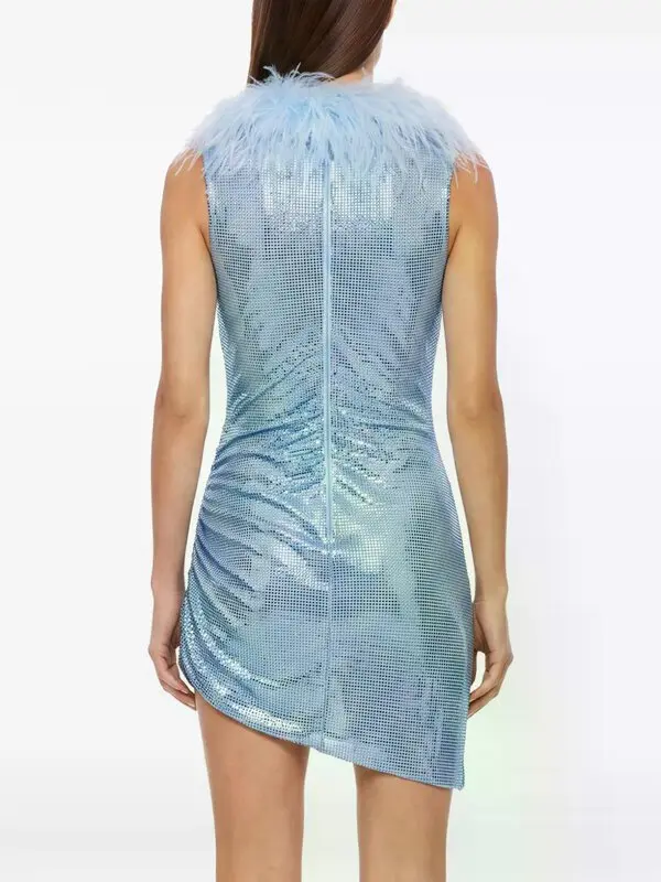 Giuseppe Di Morabito Feather-trim Ruched Mini Dress