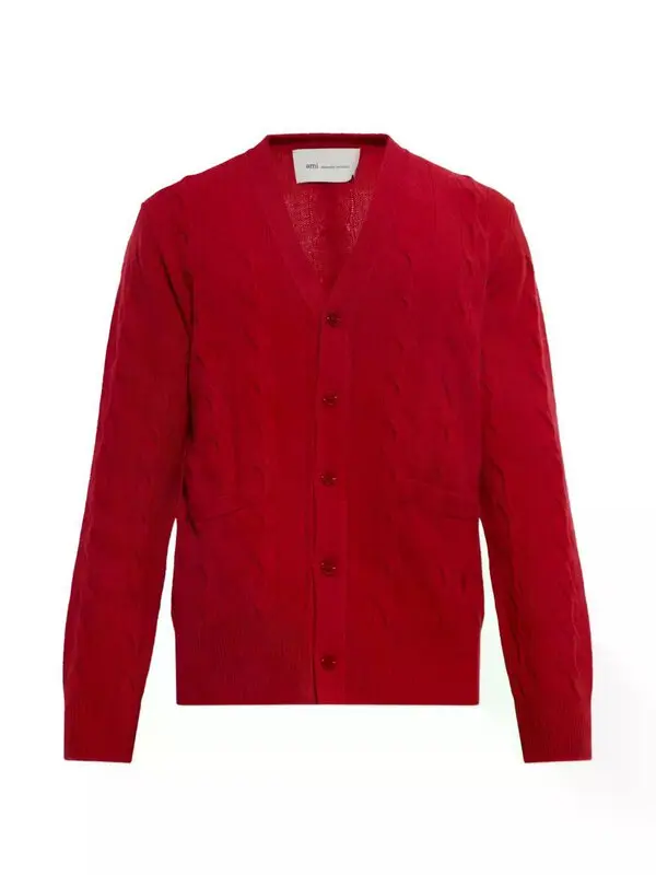 AMI Paris Cable Wool Cardigan