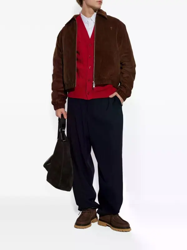 AMI Paris Cable Wool Cardigan