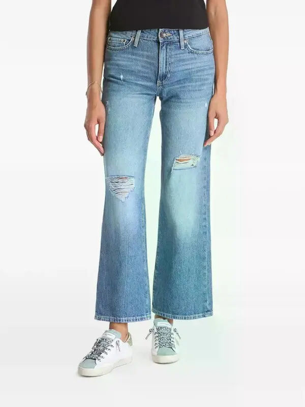 Guess Distressed Wide-leg Jeans