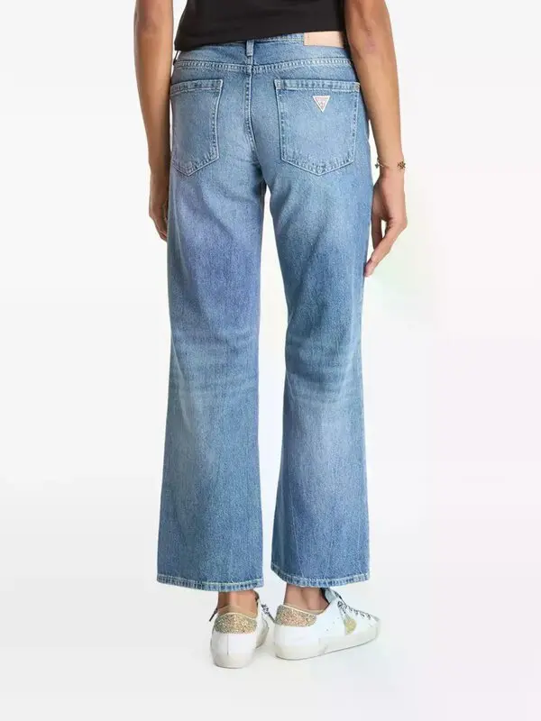 Guess Distressed Wide-leg Jeans