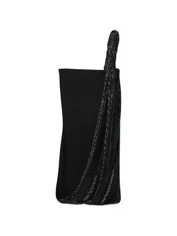 Alexander Wang Asymmetric Strapless Dress W/ Hotfix Twist Drape