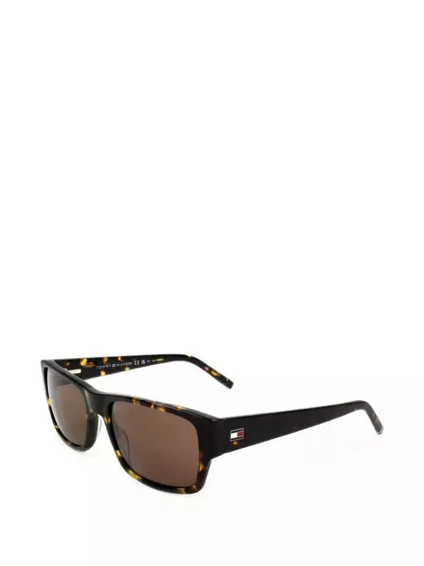 Tommy Hilfiger Tortoiseshell-effect Rectangle-frame Sunglasses