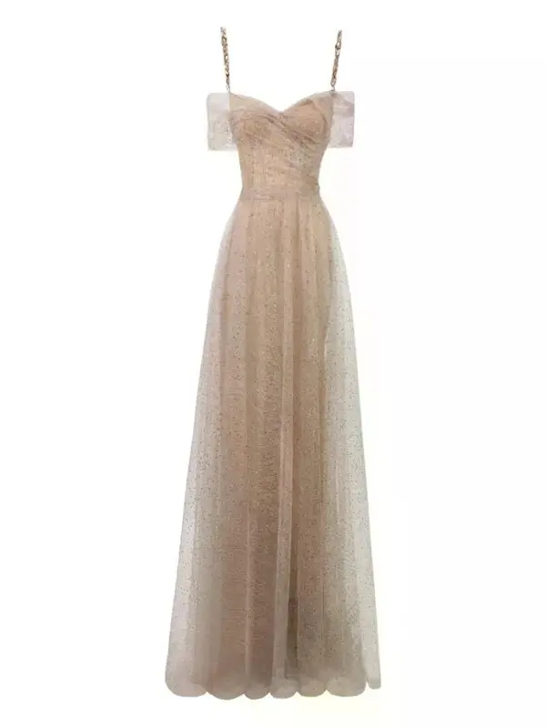 GEMY MAALOUF Off-the-shoulder Flared Maxi Dress