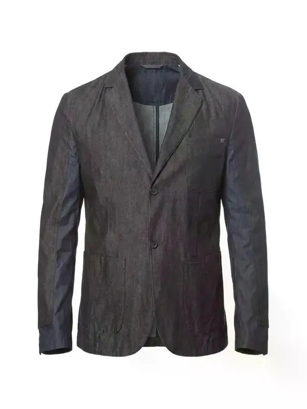 VERRI Denim-texture Cotton Blazer