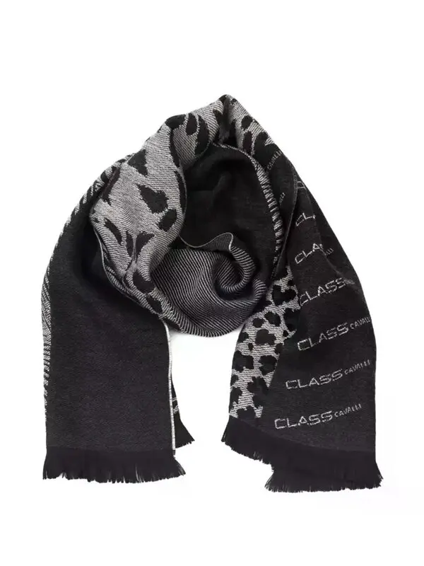 Roberto Cavalli Animalier Logo-print Scarf