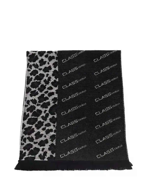 Roberto Cavalli Animalier Logo-print Scarf