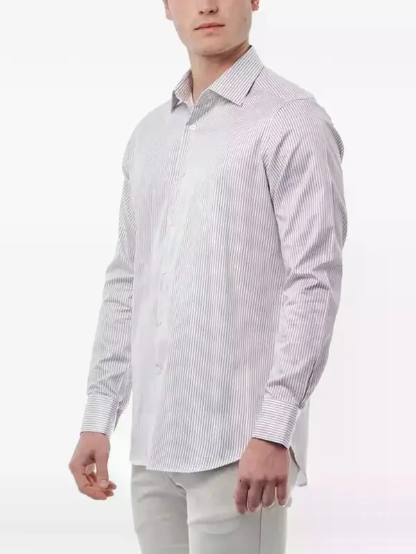 BAGUTTA Striped-pattern Slim-fit Shirt