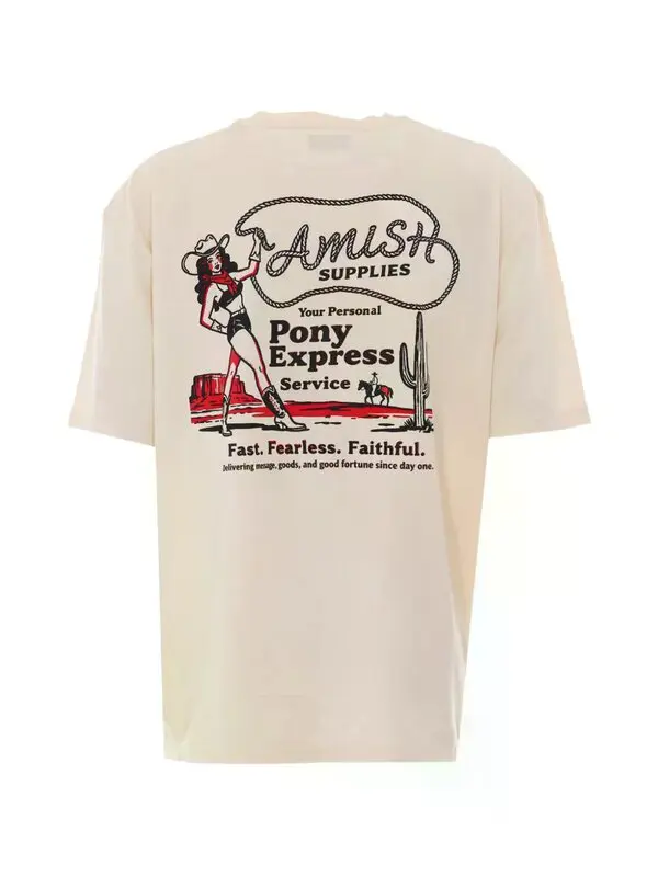 AMISH SUPPLIES Graphic-print Logo-embroidered T-shirt