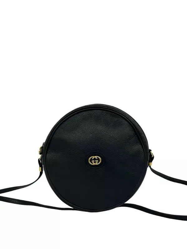 Gucci 20th Century Calfskin Interlocking G Round Crossbody Bag - Black