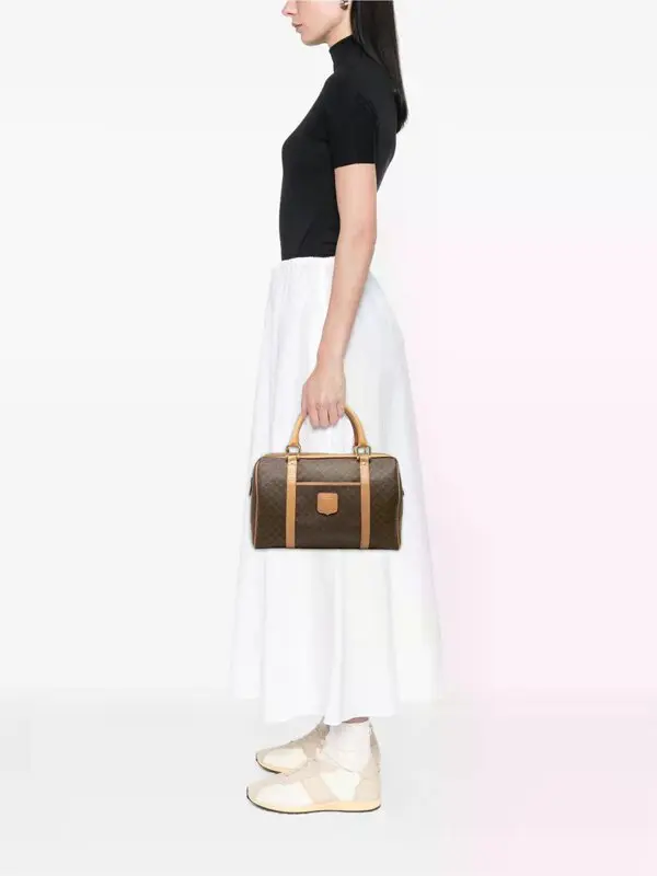 Celine 2013 Macadam Coated Canvas Boston Bag