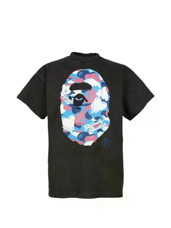 EMOTIONALLY UNAVAILABLE Camo-print Logo-print T-shirt