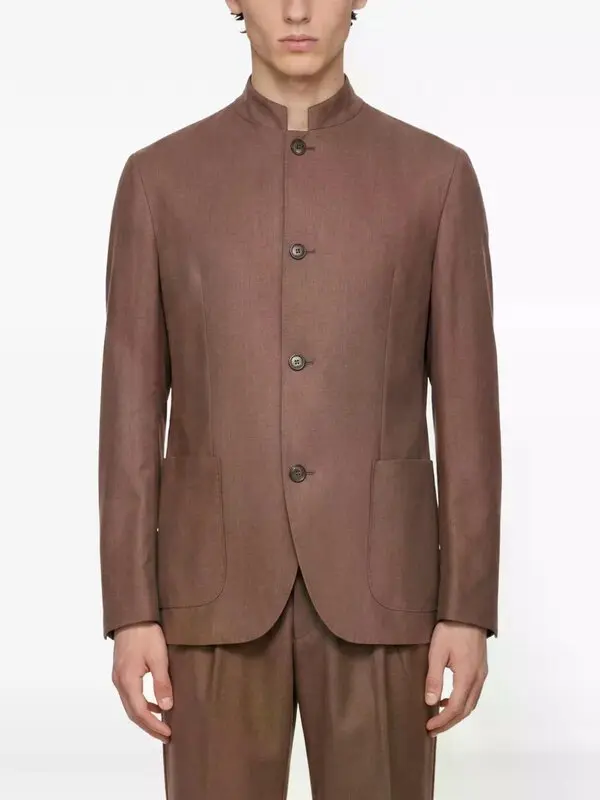 Eleventy Mandarin-collar Single-breasted Suit