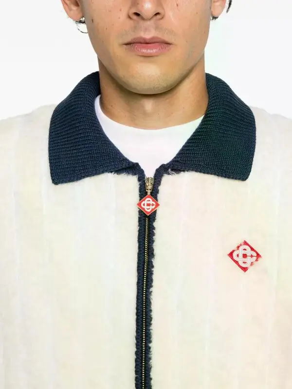 Casablanca Fleece-texture Colour-block Jacket
