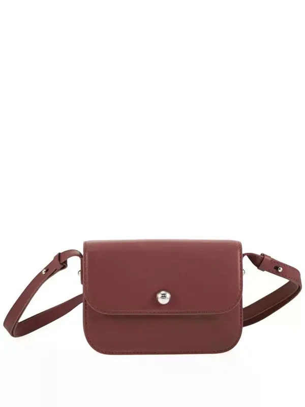 Max Mara Leather Flap Crossbody Bag - Red