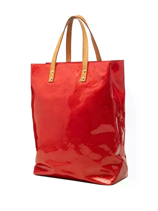 LOUIS VUITTON 2001 Monogram Vernis Reade Mm Tote Bag - Red