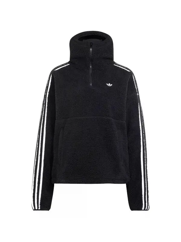 Adidas X Jennie Polar-fleece Quarter-zip Hoodie - Black