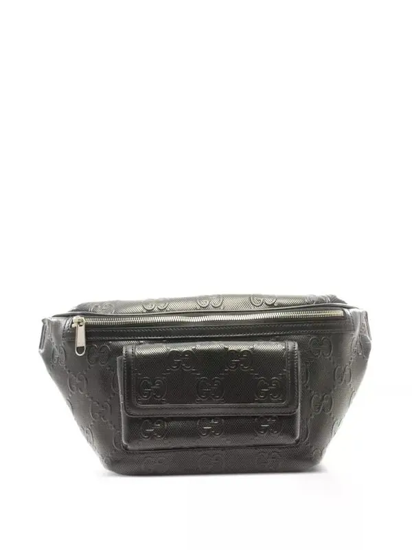 Gucci 2010s Gg Embossed Belt Bag - Black