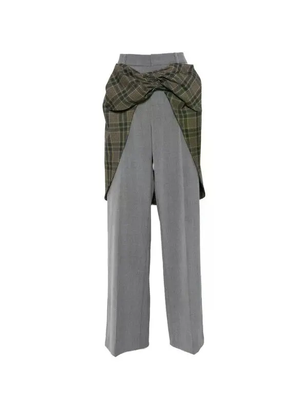 Vivetta Check-panelled Wide-leg Trousers