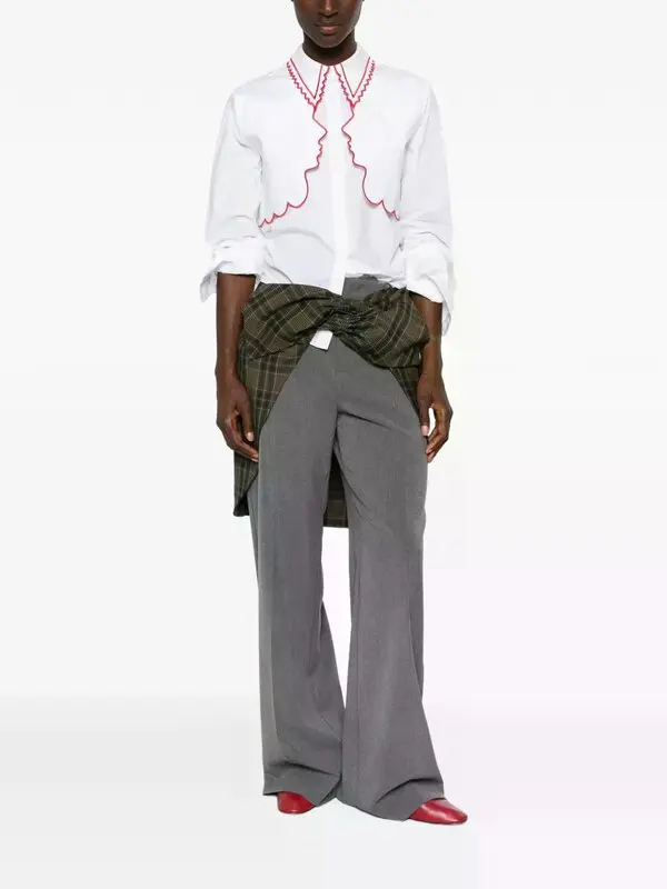 Vivetta Check-panelled Wide-leg Trousers