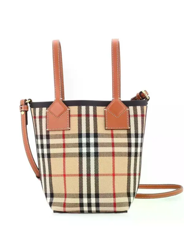Burberry London Vintage Check Canvas Mini Bucket Bag