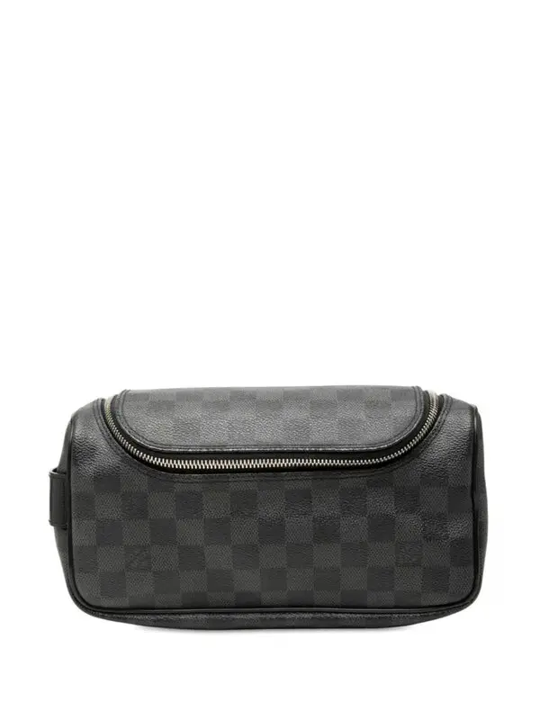 LOUIS VUITTON 2019 Damier Graphite Toiletry Pouch Clutch Bag