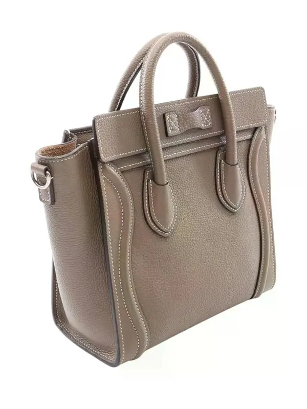 Celine 2000-2026 Nano Leather Luggage Tote Satchel