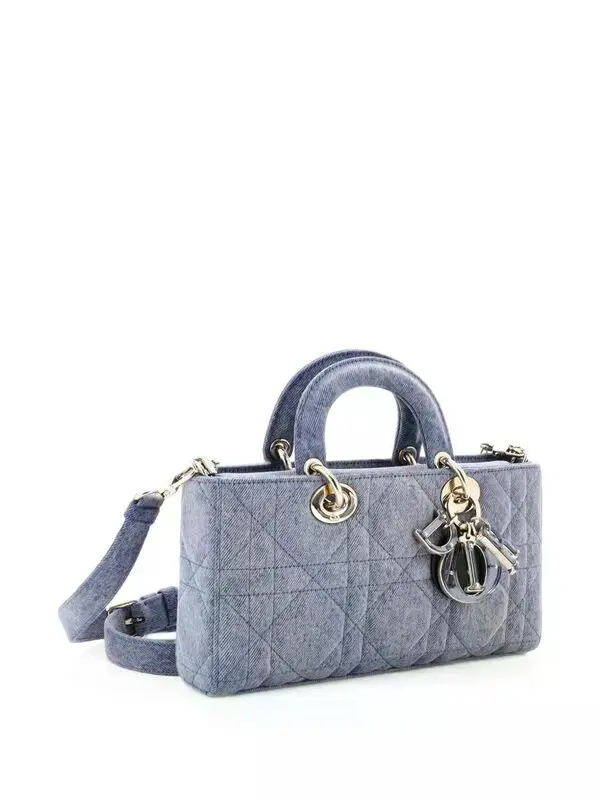 Dior Lady D-joy Bag Macrocannage Quilt Denim Medium Satchel