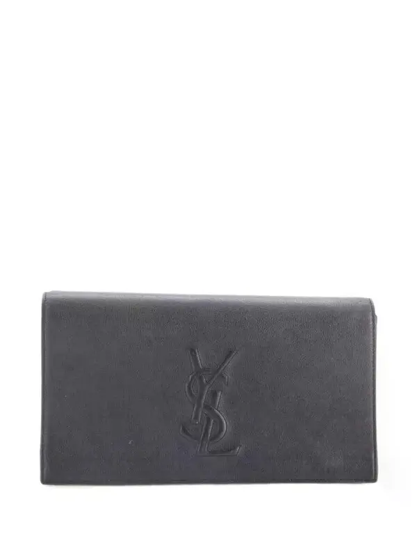 Saint Laurent Belle De Jour Leather Large Clutch Bag - Black