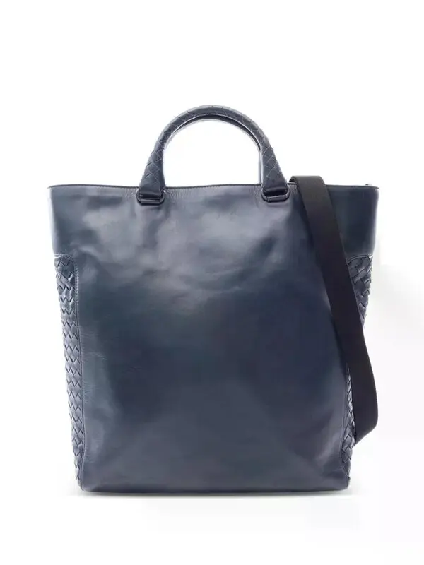 Bottega Veneta 2000s Intrecciato Calf Leather Tote Bag - Blue