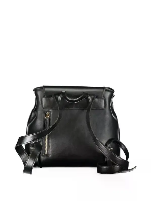 MARIO VALENTINO Logo-plaque Foldover Backpack - Black