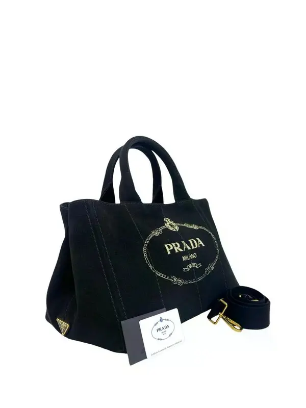 Prada 2000-2010 Small Canvas Canapa Logo Tote Satchel