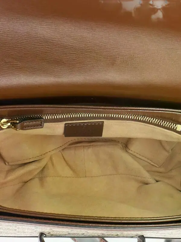 Gucci Horsebit 1955 Shoulder Bag Gg Coated Canvas With Leather Small Crossbody Bag