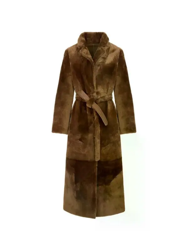 YVES SALOMON Reversible Shearling Coat - Brown