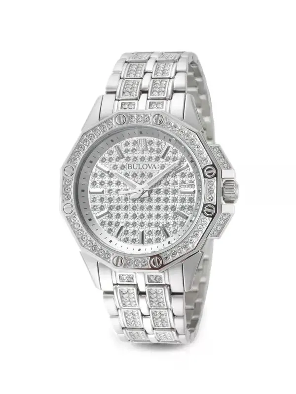 Bulova Octava Crystal 34mm Watch - Silver