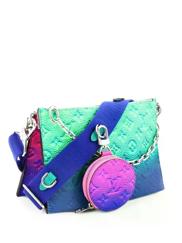 LOUIS VUITTON Trio Pouch Messenger Bag Limited Edition Illusion Monogram Taurillon Leather Crossbody Bag - Multicolour