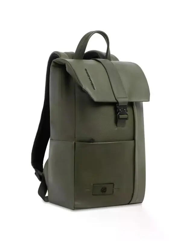 PIQUADRO Buckle-fastening Leather Backpack - Green
