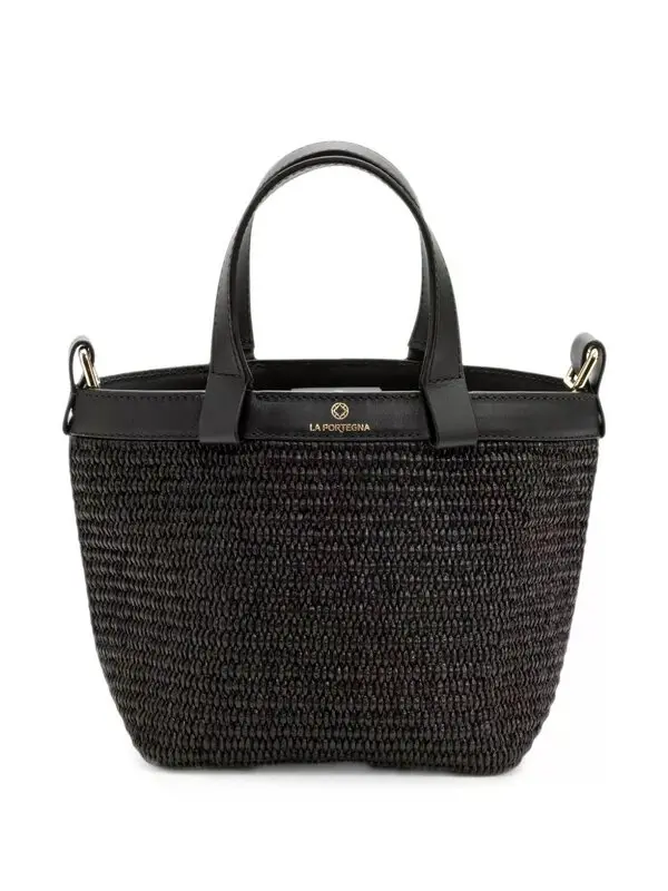 LA PORTEGNA Teresita Leather-trim Tote Bag