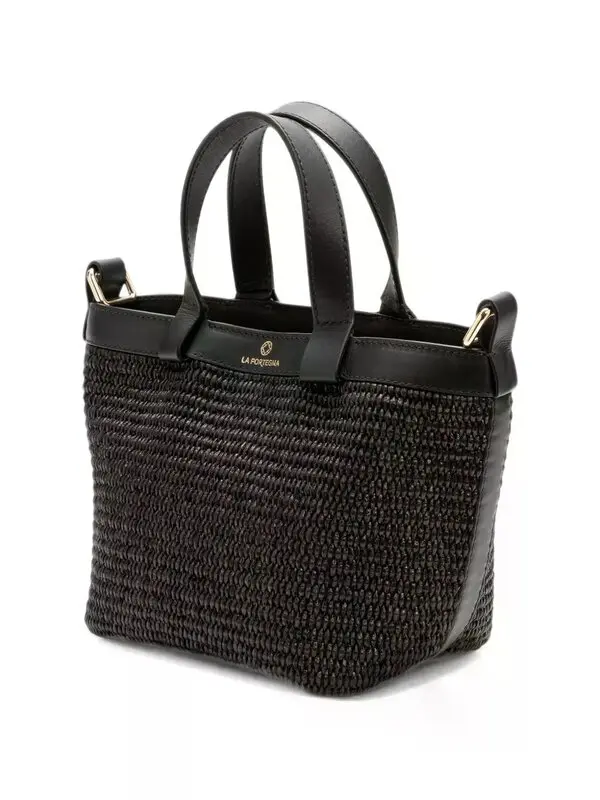 LA PORTEGNA Teresita Leather-trim Tote Bag