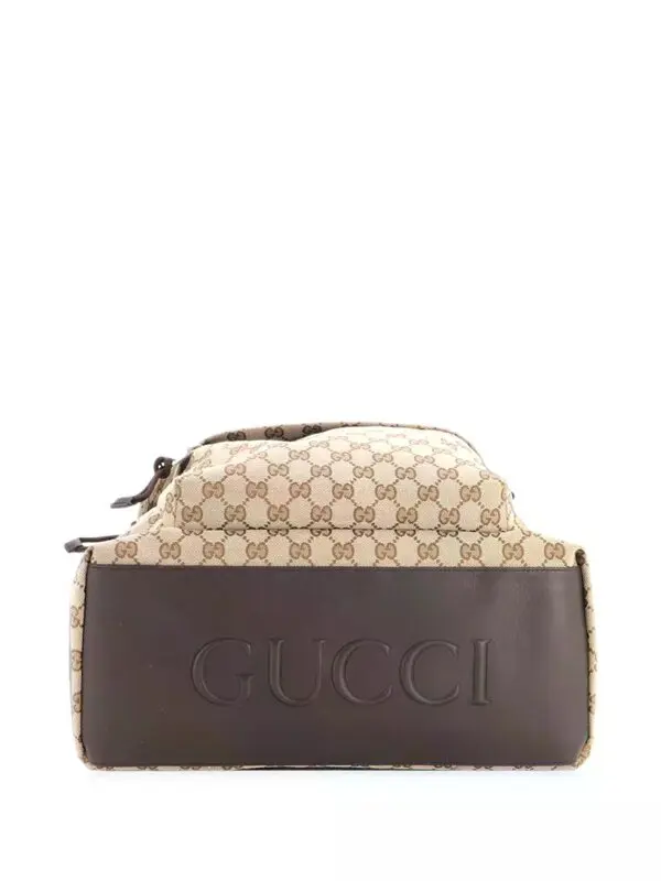 Gucci Zip Front Pocket Gg Canvas Medium Backpack