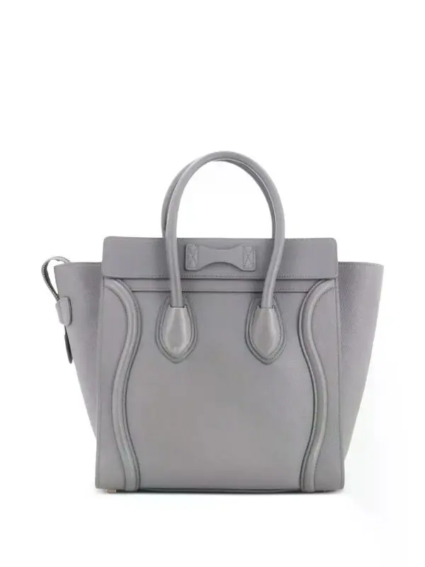 Celine Luggage Bag Grainy Leather Micro Tote Bag - Grey