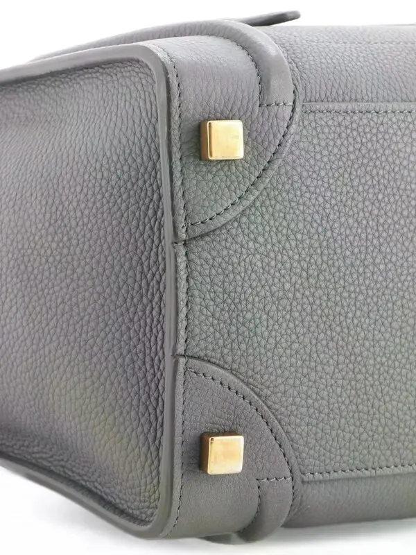 Celine Luggage Bag Grainy Leather Micro Tote Bag - Grey