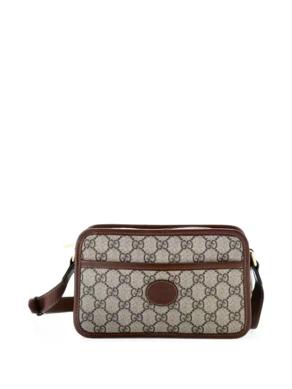 Gucci Interlocking G Patch Camera Bag Gg Coated Canvas Mini Crossbody Bag