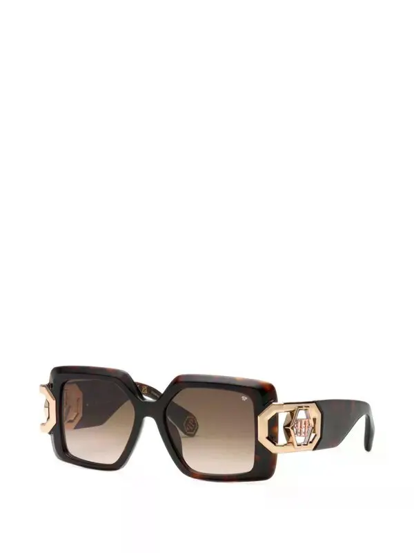 Philipp Plein Hera Tortoiseshell-effect Oversized-frame Sunglasses - Brown